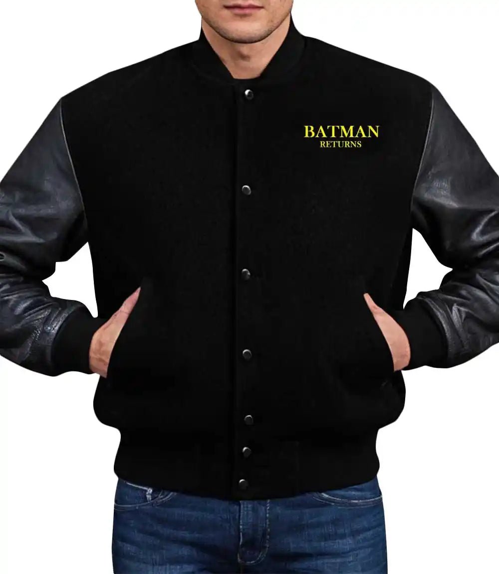 Batman Returns Varsity Jacket | Black Batman Returns Jacket